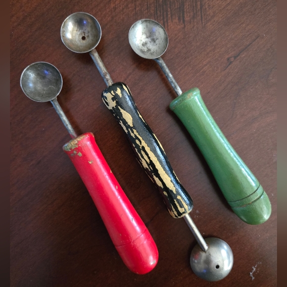 Vintage | Kitchen | 3 Vintage Melon Ballers Set Red Black Green | Poshmark